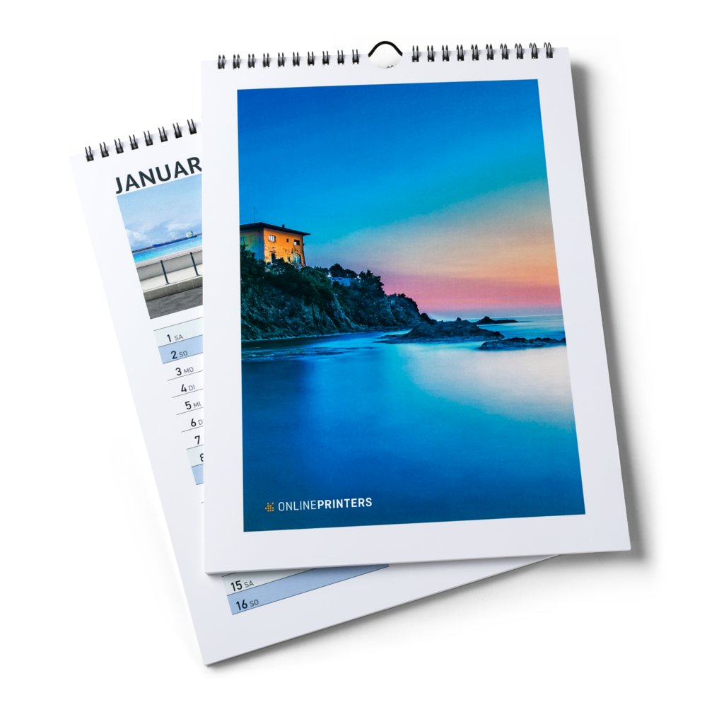 Calendario de pared con espiral A4 210x297 mm | Onlineprinters