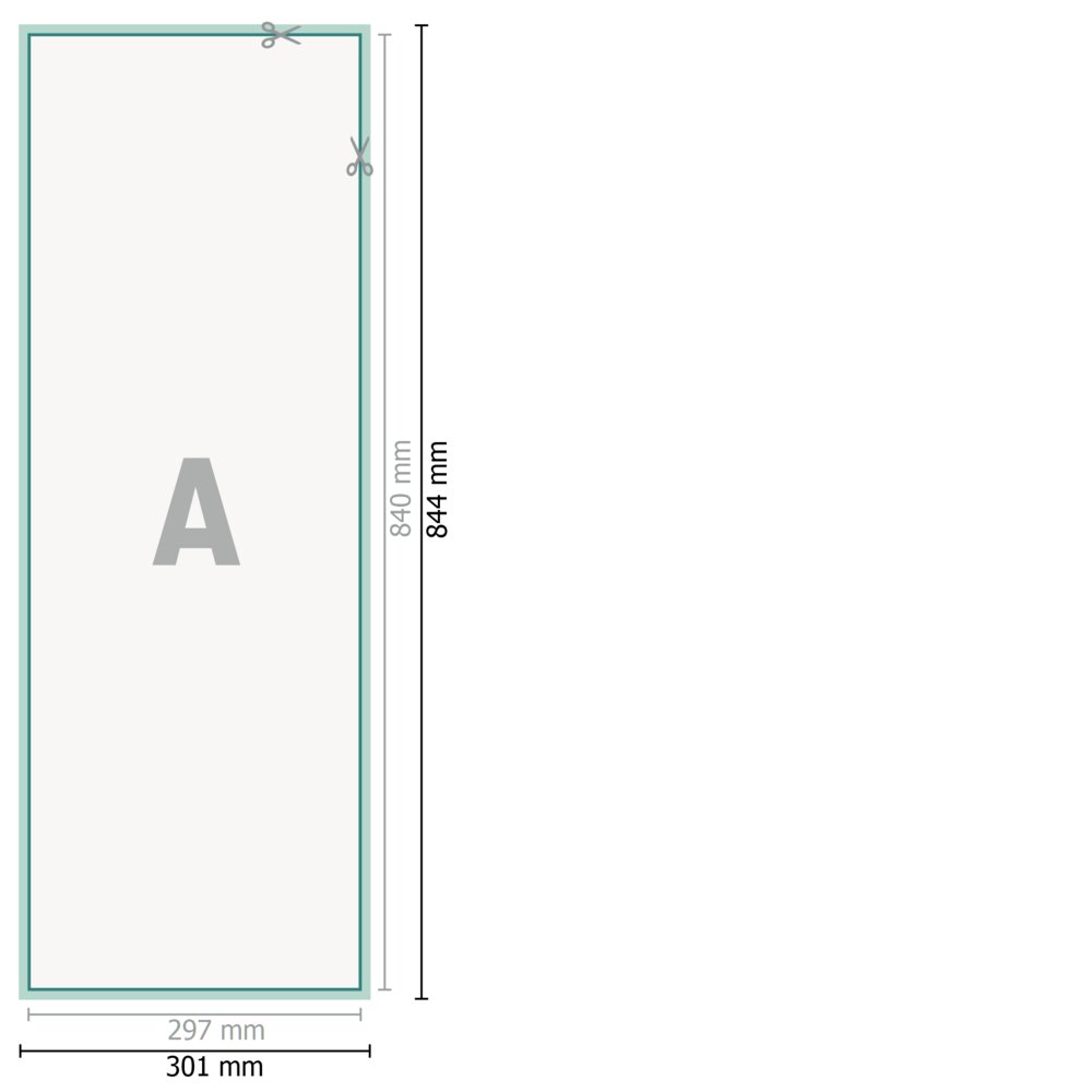 Imprimir láminas adhesivas A1-Medio 297x840 mm | Onlineprinters