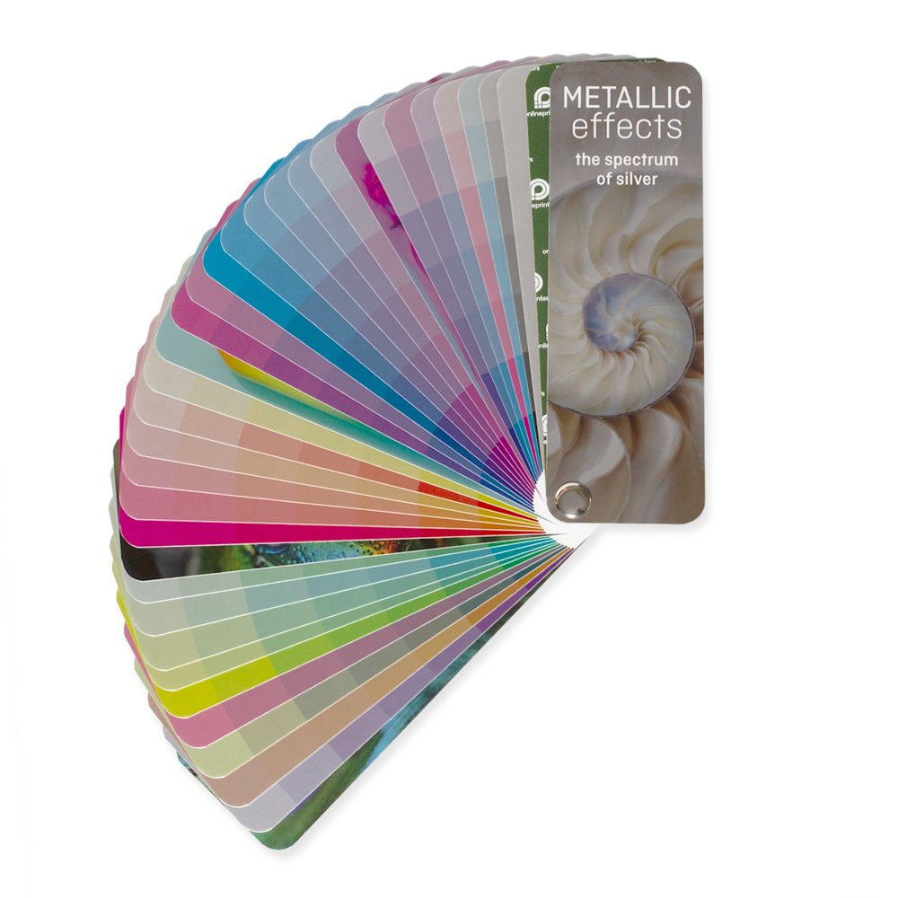 Guía de colores metálicos, 4.5 x 14 cm en Onlineprinters