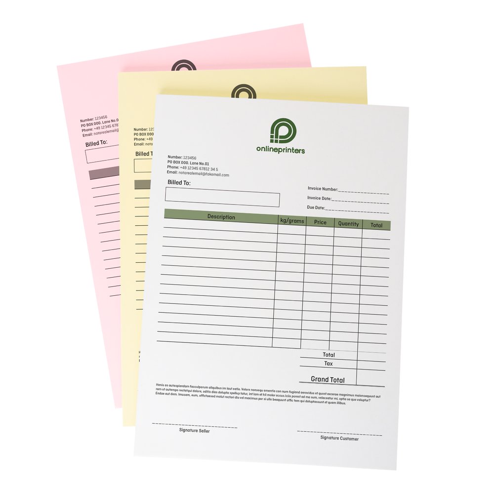 Talonarios en papel autocopia, formato vertical, A4, A4 en Onlineprinters